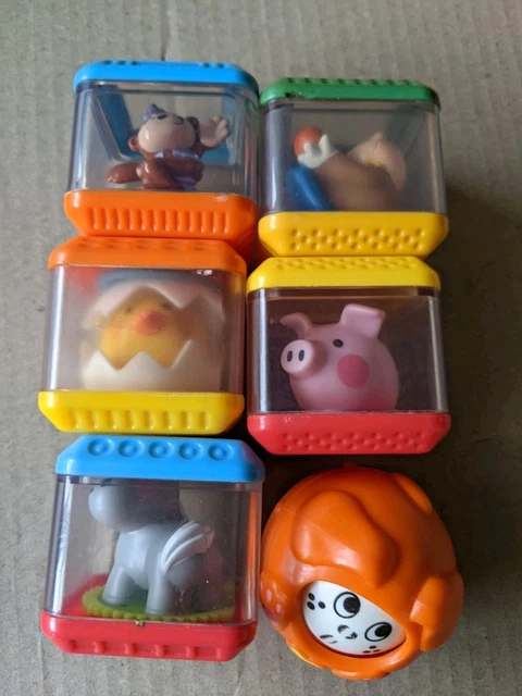 13PC FISHER PRICE CUBES Shapes STACK-able Blocks EXPLORE Peek A Blocks ...