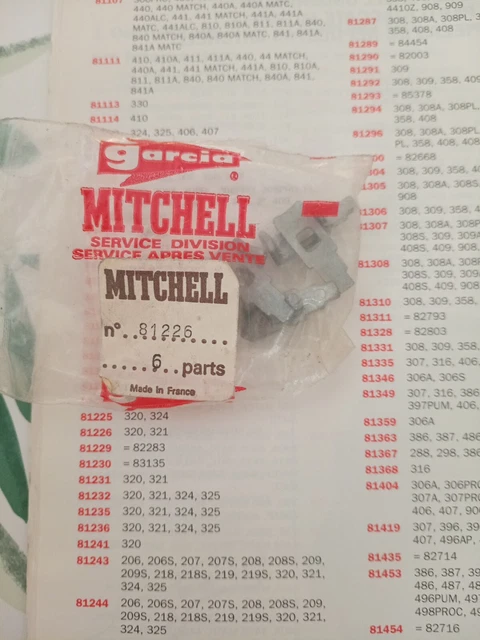 6 PIÈCES MITCHELL / Mitchell reel parts Référence 81226 Pour Mitchell ...