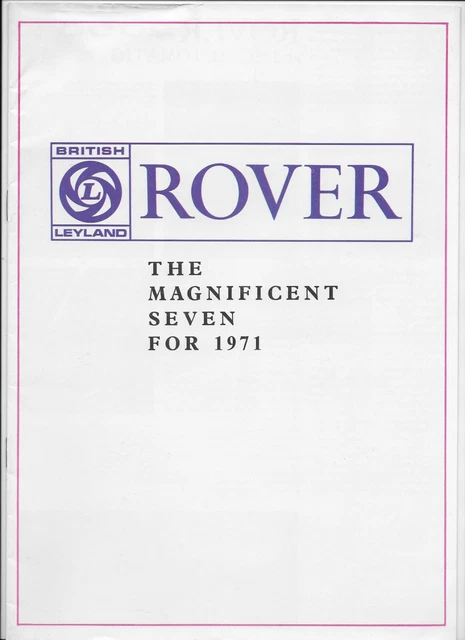 1971 ROVER CAR brochure: Rover 2000 & 3500 (P6), 3½ Litre (P5B) + Range ...