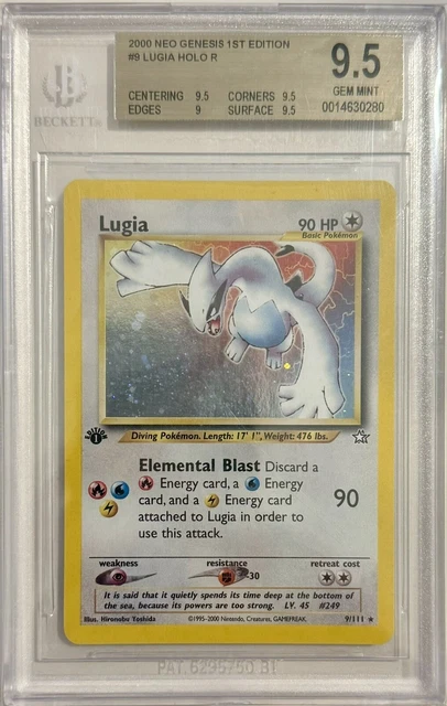 2000 POKÉMON NEO Genesis Lugia 1st Edition 9/111 Holo - BGS 9.5 GEM Mint $8,350.00 - PicClick AU