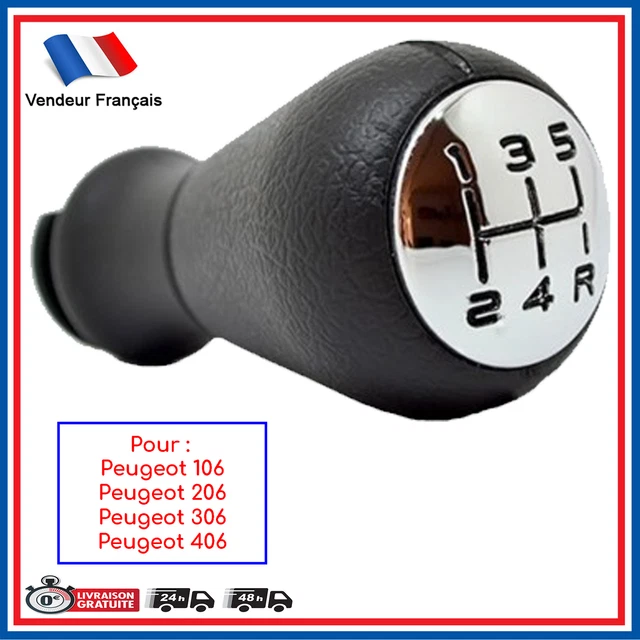 POMMEAU LEVIER DE Vitesse 5 Vitesses Chrome prévu pour 206 306 406 605 ...