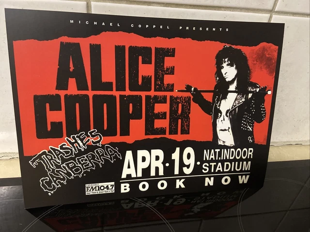 ALICE COOPER CANBERRA Concert 1990 A4-Sized Tour Flyer High Quality ...