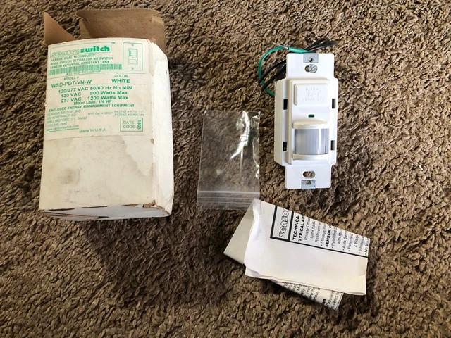 SENSOR SWITCH WSD-PDT-VN-W Occupancy Sensor Passive Dual Technology 120 ...