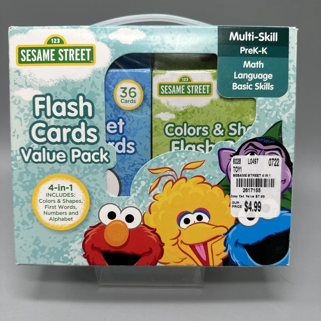 SESAME STREET FLASH Cards Value Pack Pre-K Learning Math Language Basic ...