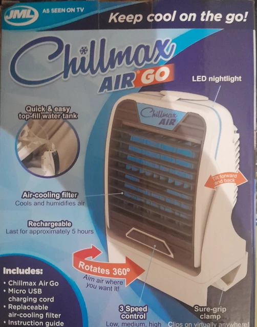 JML CHILLMAX AIR Go Cordless Rechargeable Portable Air Cooler ...