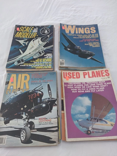 VINTAGE AIRCRAFT MAGAZINE lot, scale modeler,air classics, wings,air ...