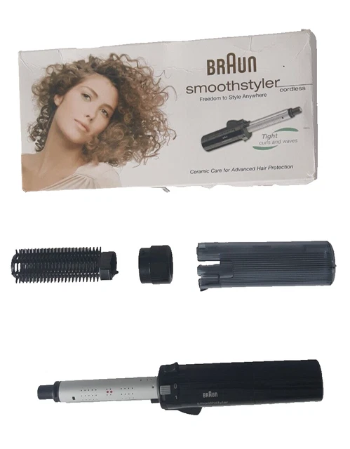BRAUN SMOOTH STYLER Cordless Independent Hair Tong *NO GAS CELL* HARDLY USED £49.95 - PicClick UK