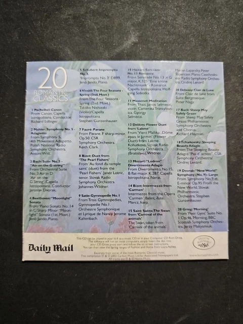 DAILY MAIL: 20 Romantic Classics (Laura Ashley) CD £2.50 - PicClick UK