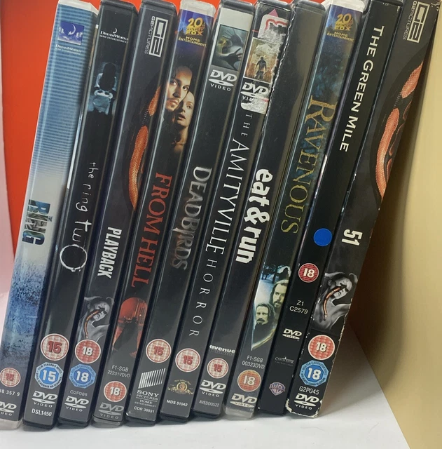 10 HORROR DVD Bundle- The Ring 1 & 2 - From Hell - 51 - The Green Mile ...