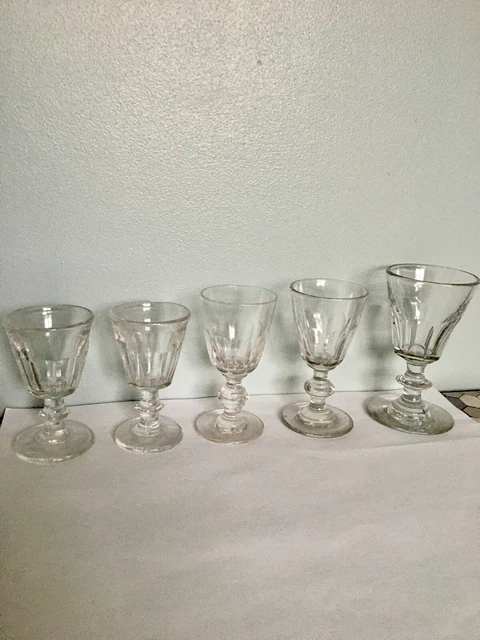 LOT DE 5 verres anciens dépareillés 19/20 eme siécle . EUR 12,00 ...