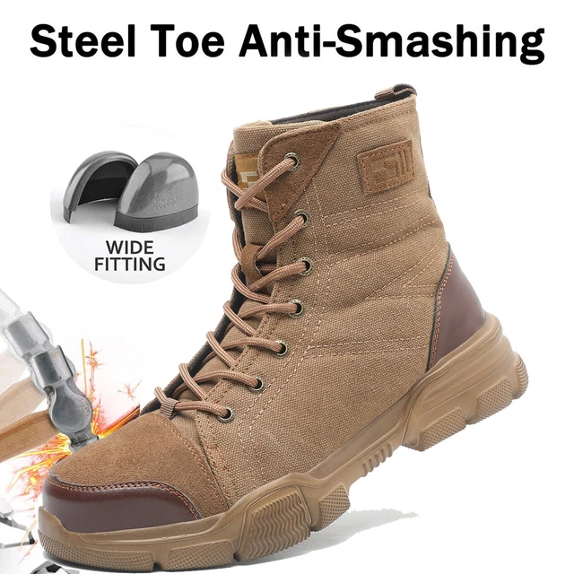 MENS LIGHTWEIGHT SAFETY Steel Toe Cap Work Shoes Hiking Trainers Boots ...