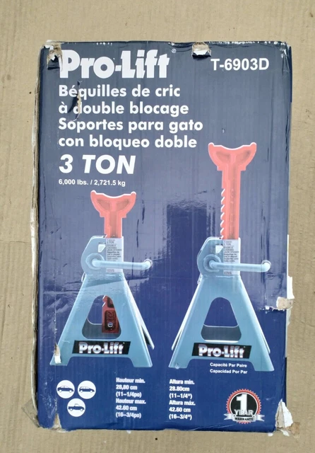 PRO-LIFT T-6903D 3 Ton Dual Locking Jack Stands, Pair £49.99 - PicClick UK