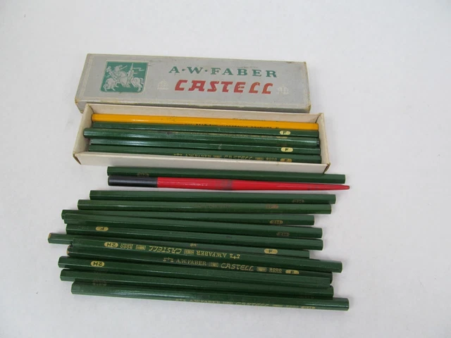 VINTAGE AW FABER Machine Drawing Drafting Pencils Castell + More $24.99 ...