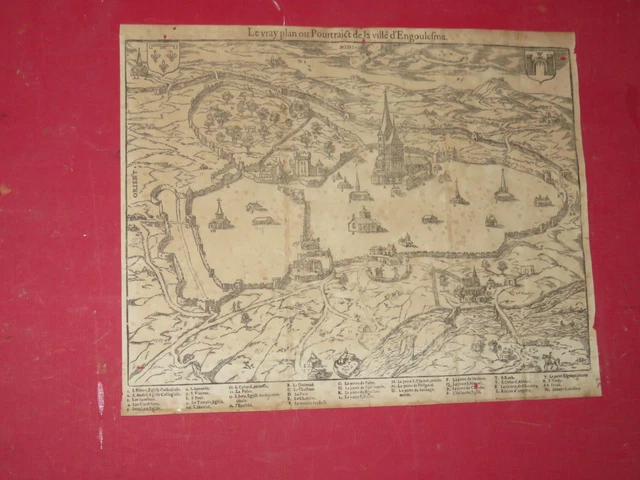 PLAN DE LA ville d'Angoulème daté de 1847. EUR 120,00 - PicClick FR