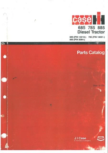 CASE IH TRACTOR 685 785 885 985Xl, L Cab, 495 595 795 895 995 Xl Parts ...