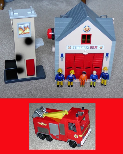 FIREMAN SAM FIRE Station + Tower + Fire Engine & 5 Figures £11.99 ...