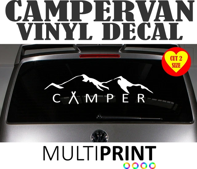 CAMPER VAN STICKER Motor Home Caravan Van Vinyl Decal Rear Mountain ...