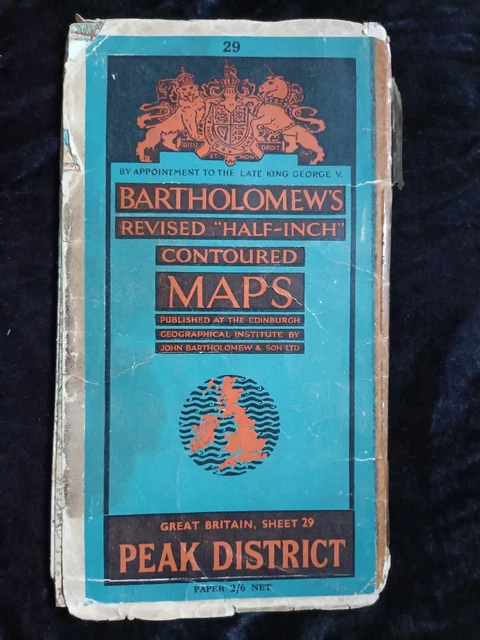 BARTHOLOMEWS VINTAGE HALF-INCH Map of the Peak District - sheet, number ...