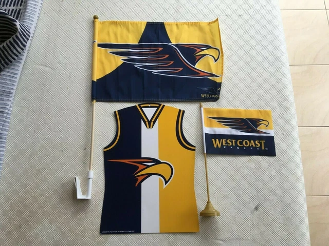 WEST COAST EAGLES Afl Car Flag, Desk Flag And Guernsey Banner Excellent ...