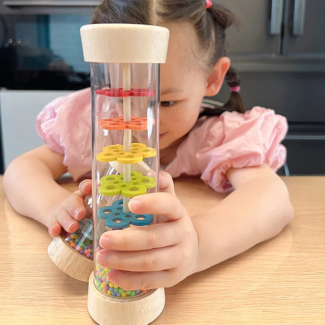 CUTE BABY RAIN Stick Rattle Baby Educational Toy Rainmaker Sensory Toys ...