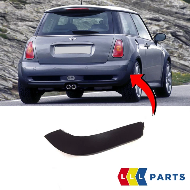NEW GENUINE MINI Cooper S R53 Rear Bumper Schwarz Spoiler Trim Right O ...