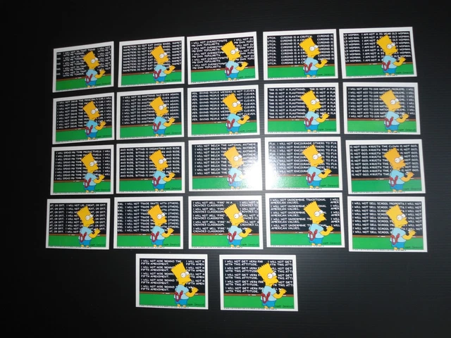 THE SIMPSONS STICKERS Trading Cards Set Complet 22 Cartes/Autocollants ...