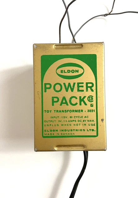 VINTAGE ELDON POWER Pack Slot Car Toy Transformer Model Green Label ...