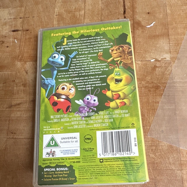 PIXAR A BUG'S Life PAL VHS U 1998 John Lasseter Andrew Stanton £3.03 ...