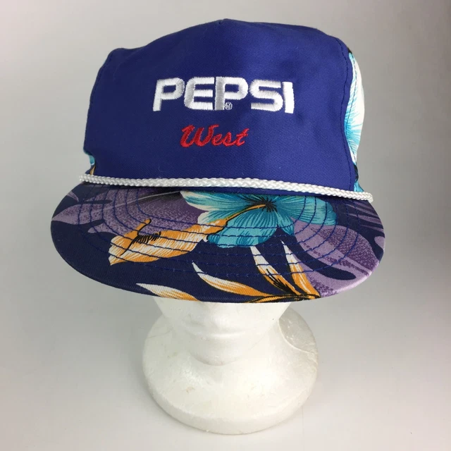VINTAGE PEPSI WEST SnapBack Hat Cap Pepsi-Cola Hawaiian Floral Pattern ...