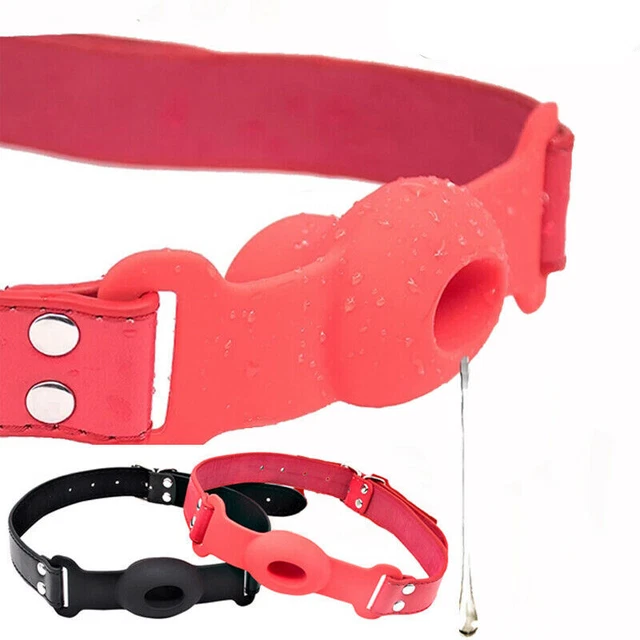 Bdsm Silicone Open Mouth Gag With Hole Harness Breathable Drooling