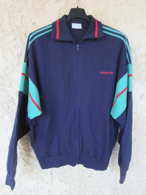 VESTE ADIDAS TREFOIL vintage années 80 jacket bleu marine VENTEX 180 L ...