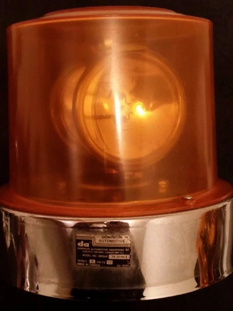 VINTAGE DOMINION AUTO Model 74-5146X Series F Amber two lamp rotating ...