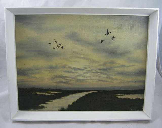 ORIGINAL OIL ON Board Painting - Harold Rawlinson - Pintails Away ...