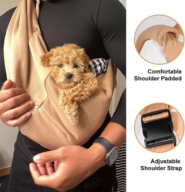 SMALL DOG CARRIER Sling Cat Sling,Adjustable Strap Hand Free Pet Puppy ...