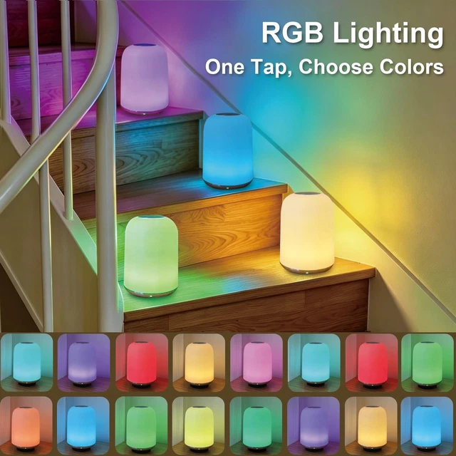 HIFREE NIGHT LIGHT Baby Touch Lamps Bedside Dimmable White Cylindrical ...