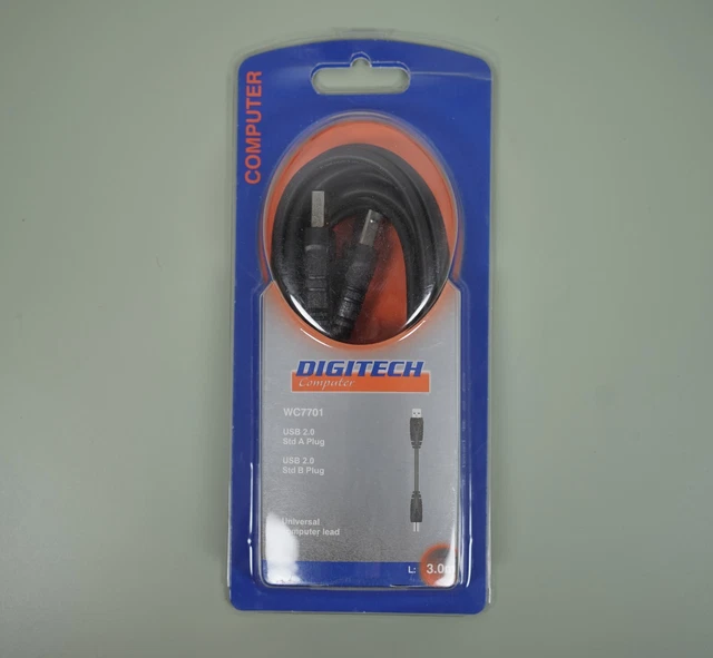 DIGITECH 3M USB 2.0 Type A to Type B Cable for Printer Scanner ...