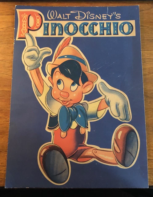 ORIGINAL 1939 WHITMAN Walt Disney's Pinocchio carte stock découpe 11,5 ...