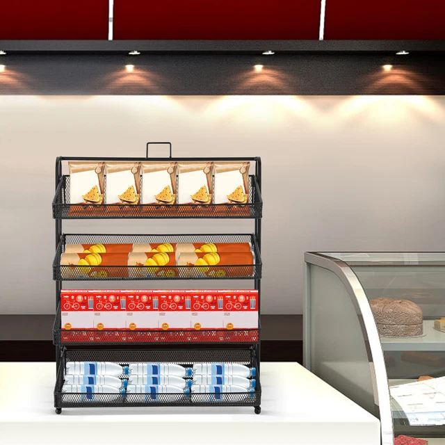 4 TIERS RETAIL Counter Display Rack Stand Food Snack Candy Display ...