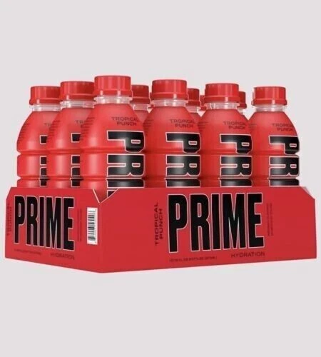 PRIME HYDRATION ENERGY Drink by Logan Paul & KSI Tropical Punch Crate ...