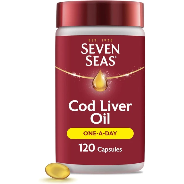 SEVEN SEAS COD Liver Oil One-A-Day Omega-3 Fish and Vitamin D, 120 £10. ...