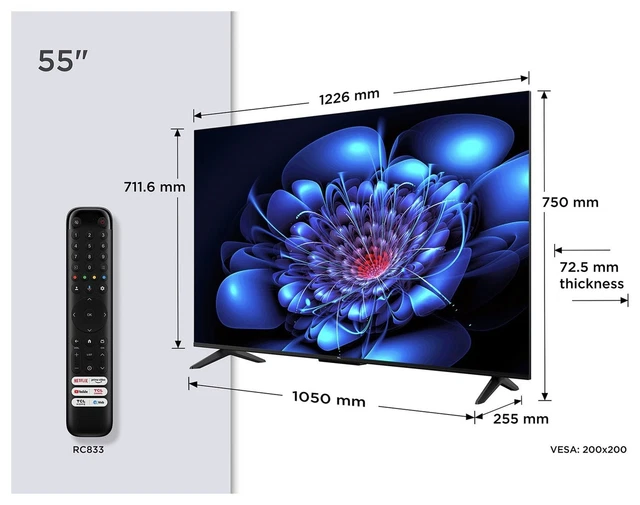 TCL SMART 4K Google TV 55P6K 55" Ultra HD HDR Direct LED Google ...