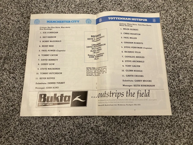 TOTTENHAM V MAN City 1981 FA Cup Final Replay Programme. £3.00 ...