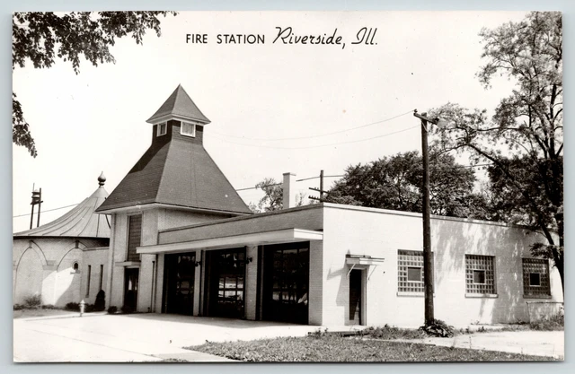 RIVERSIDE IL~FIRE DEPARTMENT Station~3 Garage Bays~Art Deco Windows ...