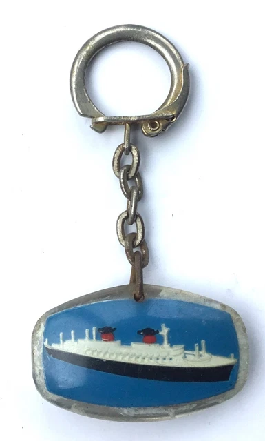 PORTE-CLES BOURBON BAQUEBOT Le France Norway Blue Lady Boat Key Ring ...