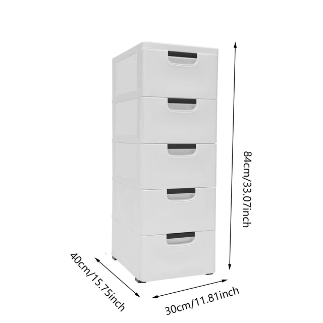 5-TIER DRAWER STACKABLE Plastic Drawers Storage Cabinet Clothes ...