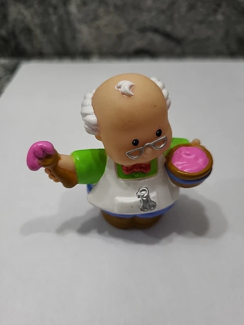FISHER PRICE LITTLE People Christmas Bob The Baker w Cake Batter ...