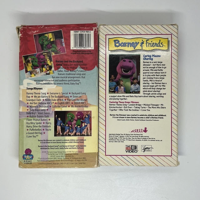 BARNEY AND FRIENDS Caring Means Sharing VHS Time Life Vtg. Barney In ...