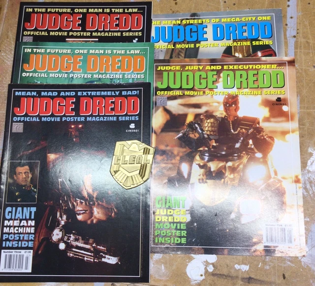 JUDGE DREDD: OFFICIAL MOVIE POSTER MAGAZINE SERIES #1 To #5 TITAN, 1995 ...