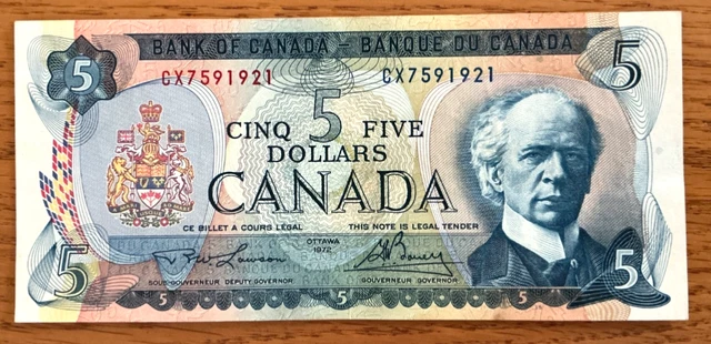 MOGI9 CANADA BC-48B EF five dollars 1972 paper note $14.88 - PicClick CA