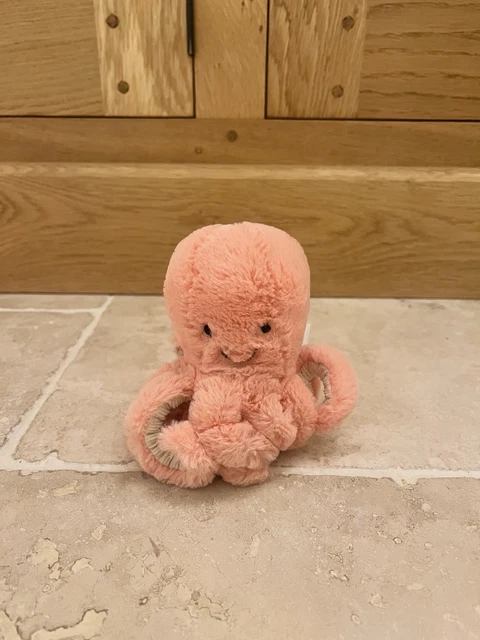 JELLYCAT - BABY Peachie Octopus - Retired pink soft toy Tiny New fish ...
